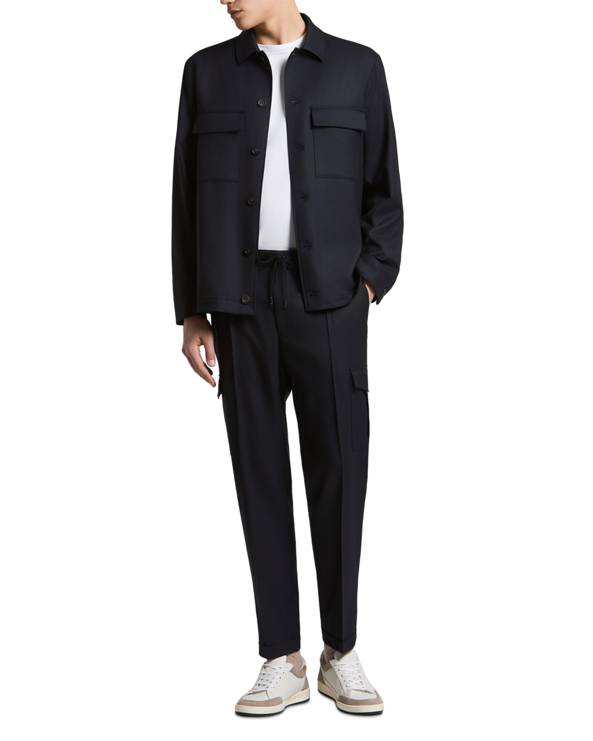 PESERICO wool carded gabardine overshirt